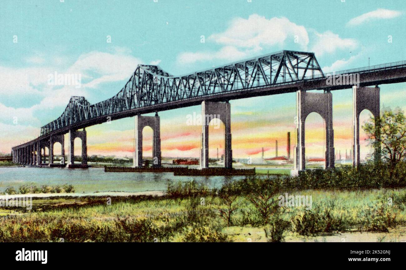 The Outerbridge Crossing connecting Perth Amboy, NJ and Staten Island, NY - Postcard, circa 1943 ...