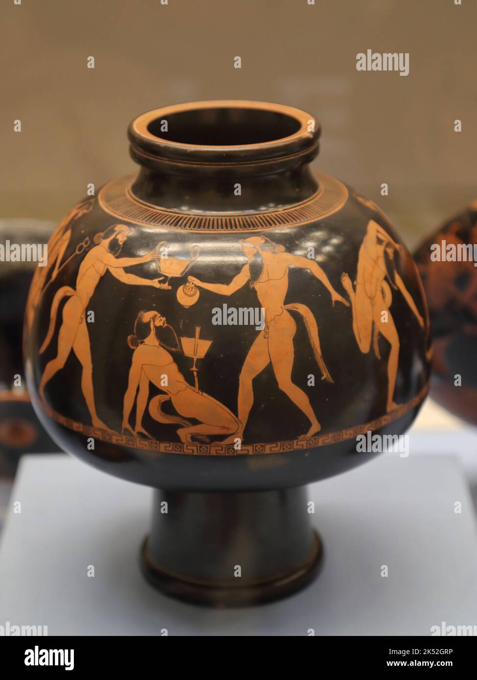 Decorated Greek wine cooler (psykter) at the British Museum, London, UK ...