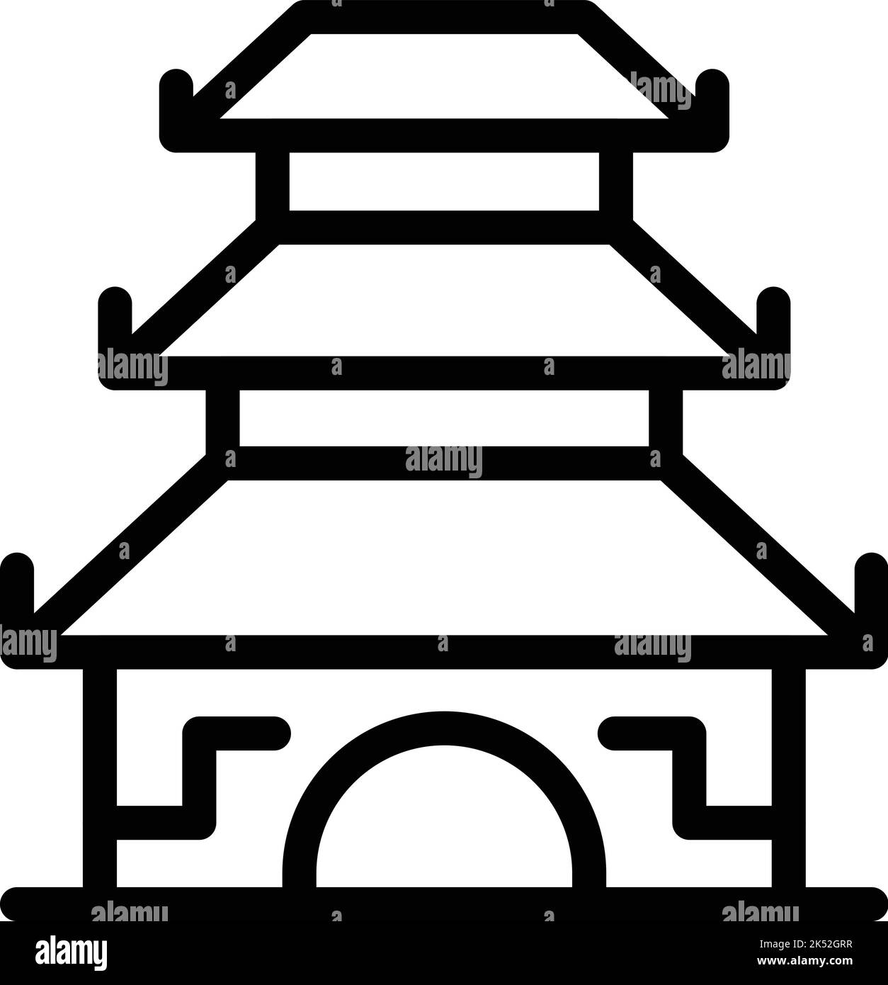 Shrine pagoda icon outline vector. Chinese temple. Temple city Stock ...