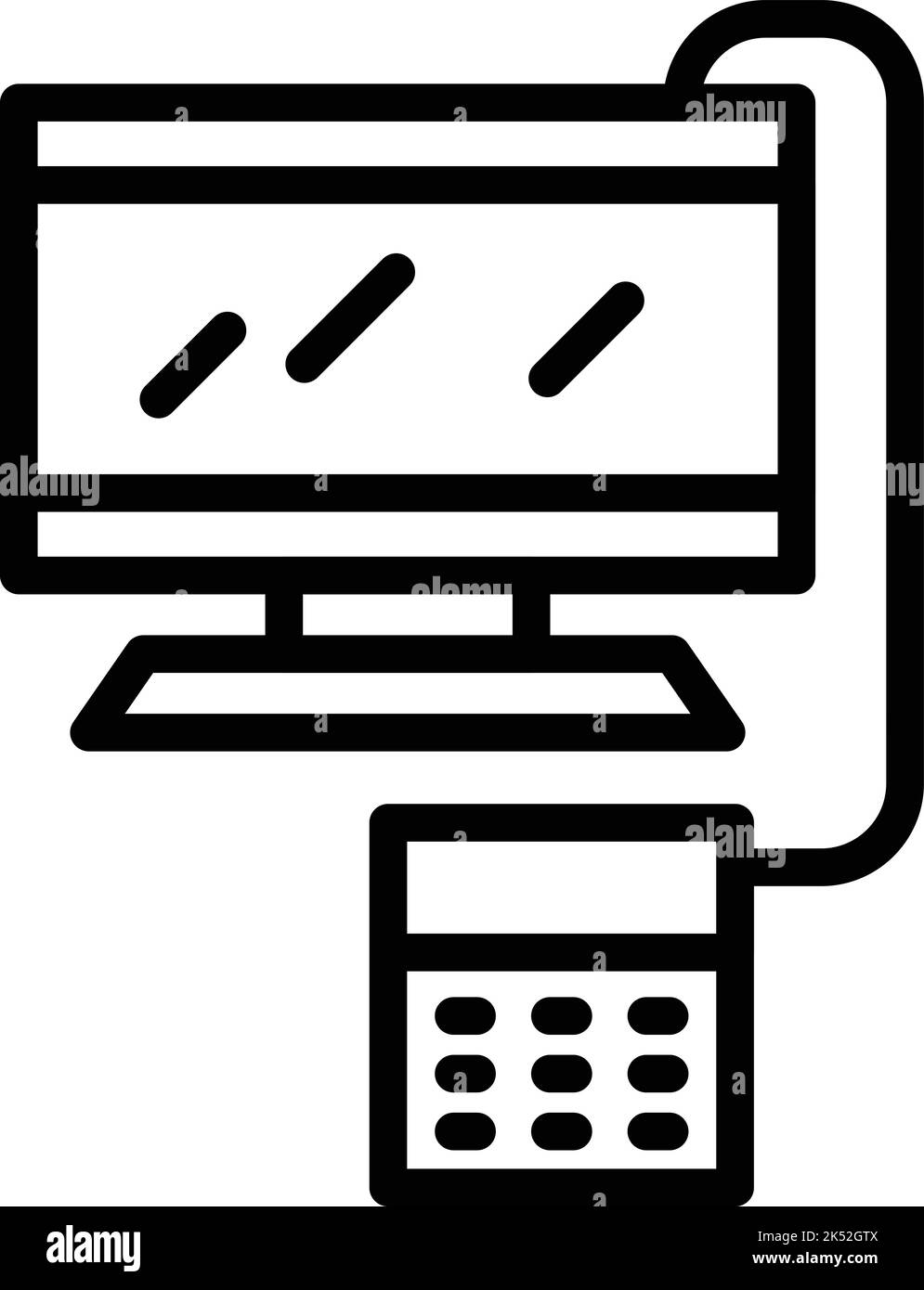 Market pos terminal icon outline vector. Cash register. Machine ... Market pos terminal icon outline vector. Cash register. Machine ...