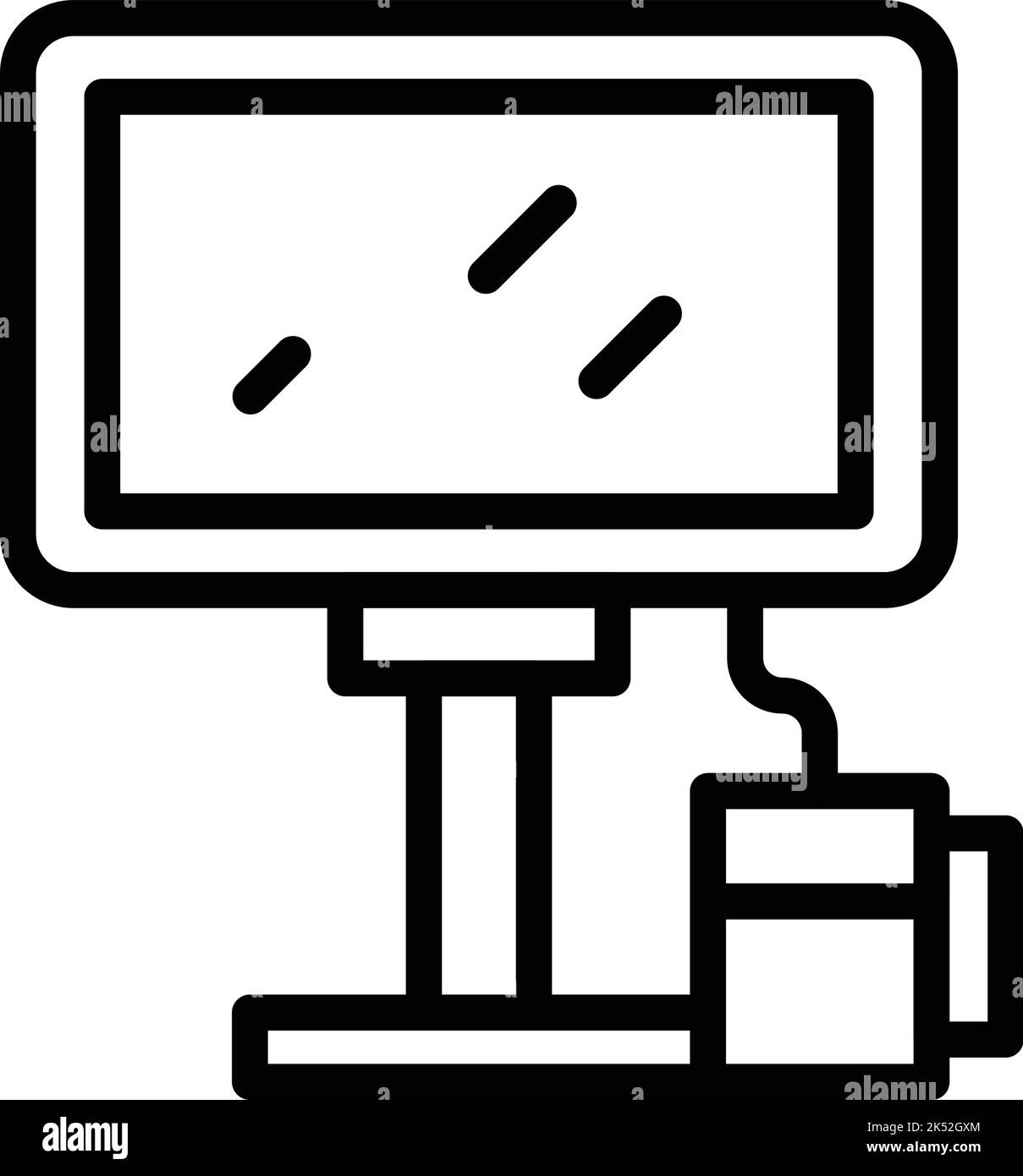 Touchscreen cash register icon outline vector. Machine pos. Checkout ... Touchscreen cash register icon outline vector. Machine pos. Checkout ...