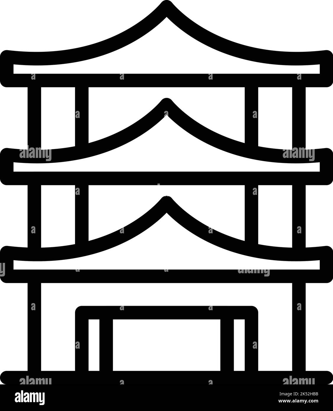 Thailand pagoda icon outline vector. Asian temple. Architecture roof ...