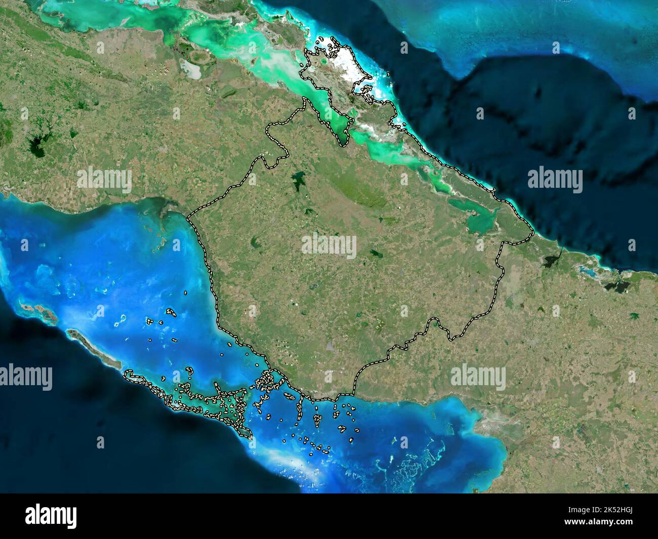 Camaguey, province of Cuba. High resolution satellite map Stock Photo ...