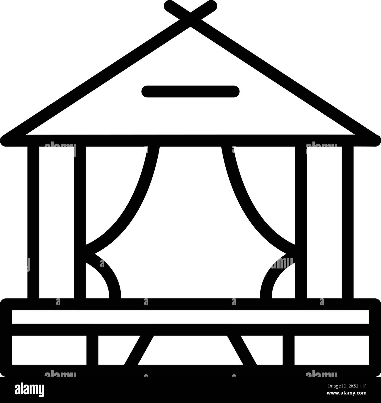 Beach house icon outline vector. Game hut. Cabin forest Stock Vector ...