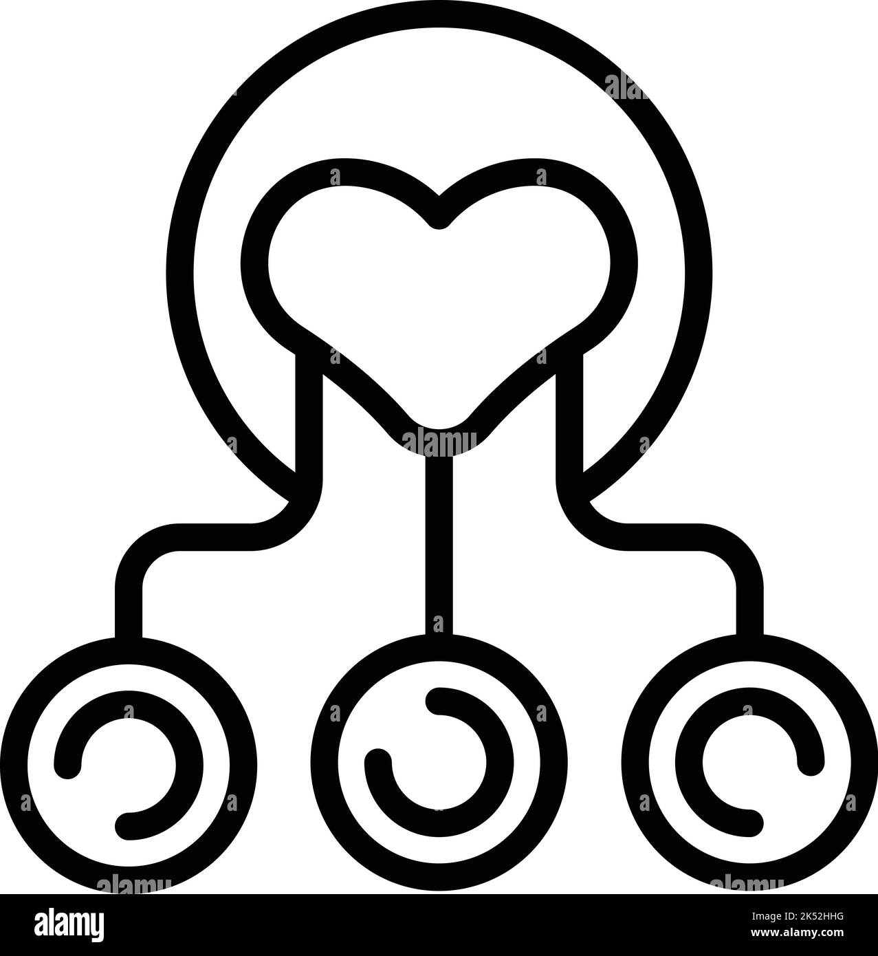 Social team love icon outline vector. Heart charity. Activist support ...