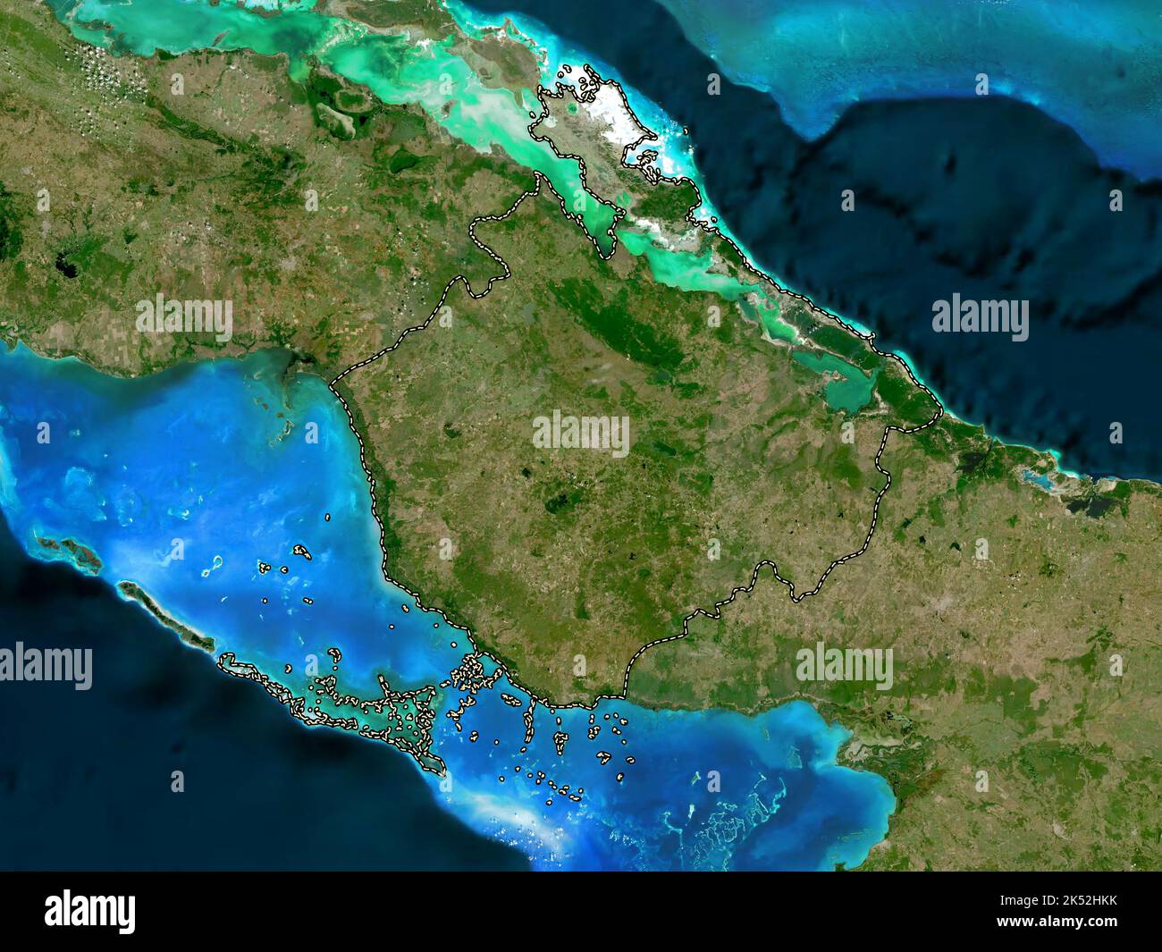 Camaguey, province of Cuba. Low resolution satellite map Stock Photo ...