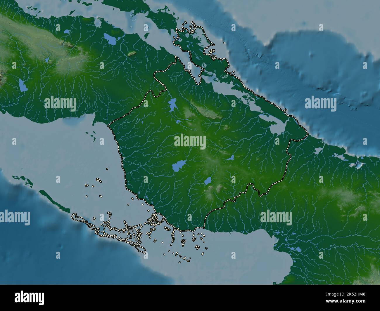Camaguey, province of Cuba. Colored elevation map with lakes and rivers ...