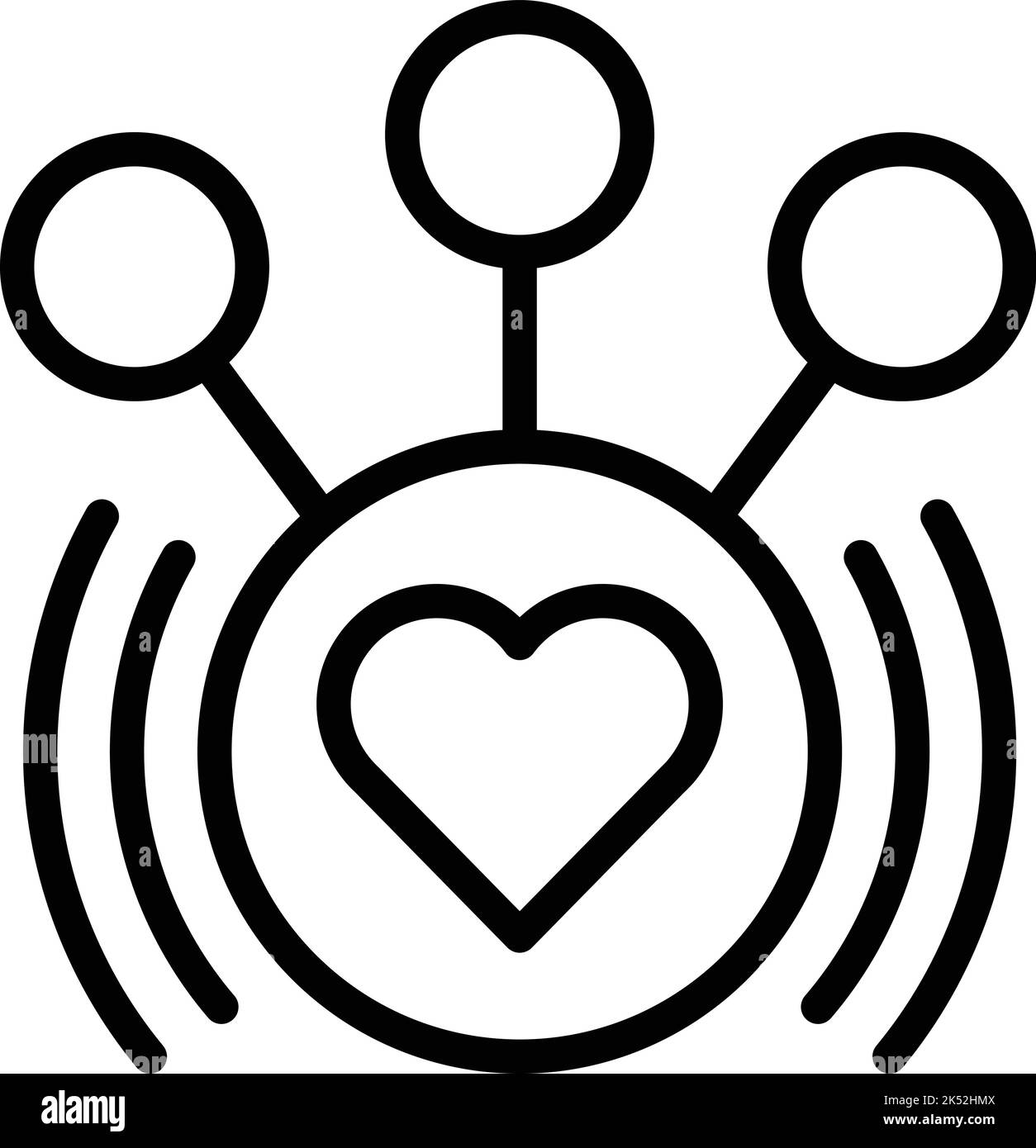 Generosity heart icon outline vector. Love charity. Blood support Stock ...