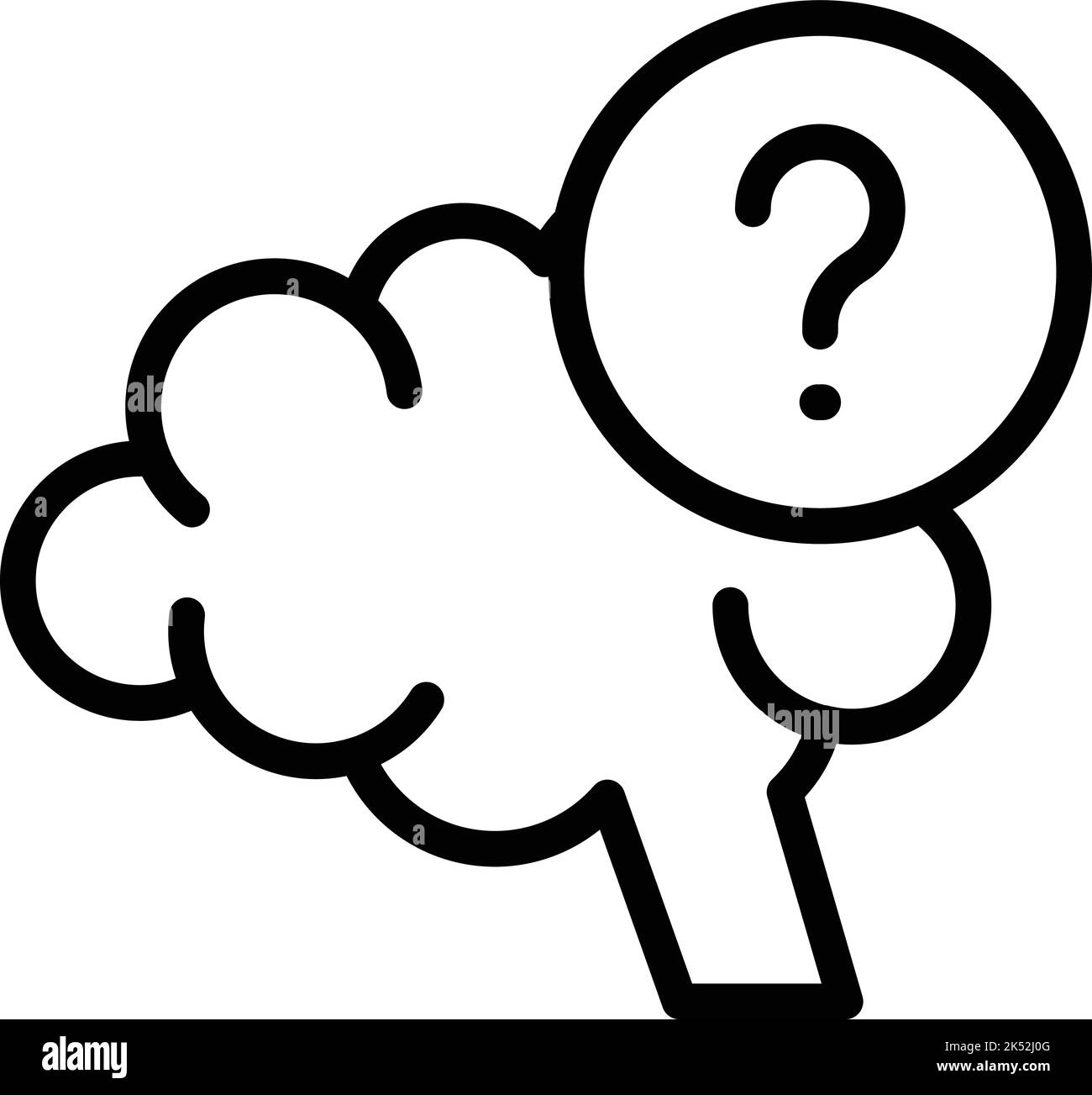 Brain ask quiz icon outline vector. Exam trivia. Poster show Stock ...