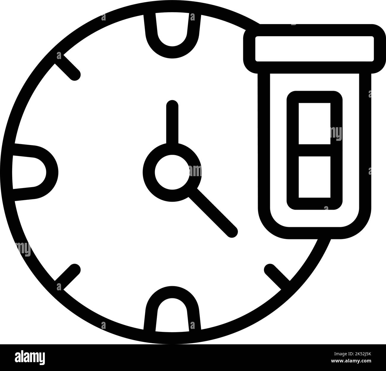 Time pcr test icon outline vector. Corona health. Swab lab Stock Vector ...