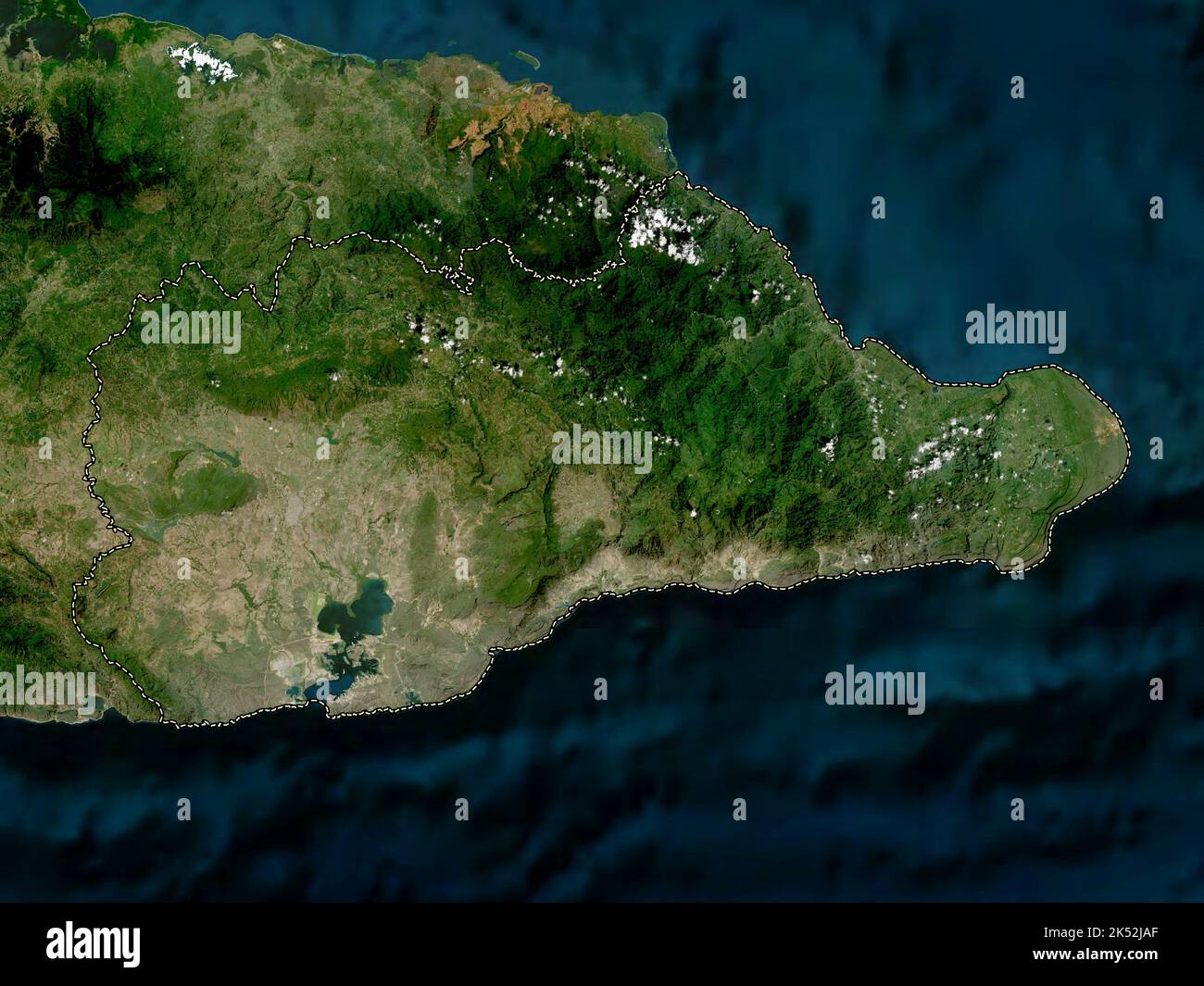 Guantanamo, province of Cuba. Low resolution satellite map Stock Photo ...
