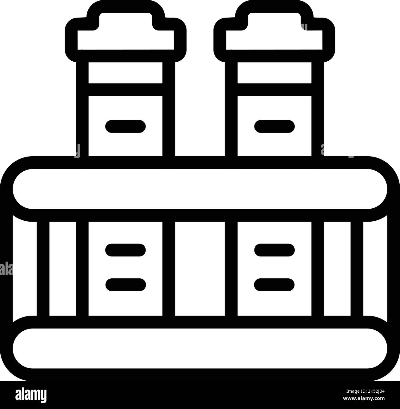 Test tube stand icon outline vector. Pcr health. Travel swab Stock ...