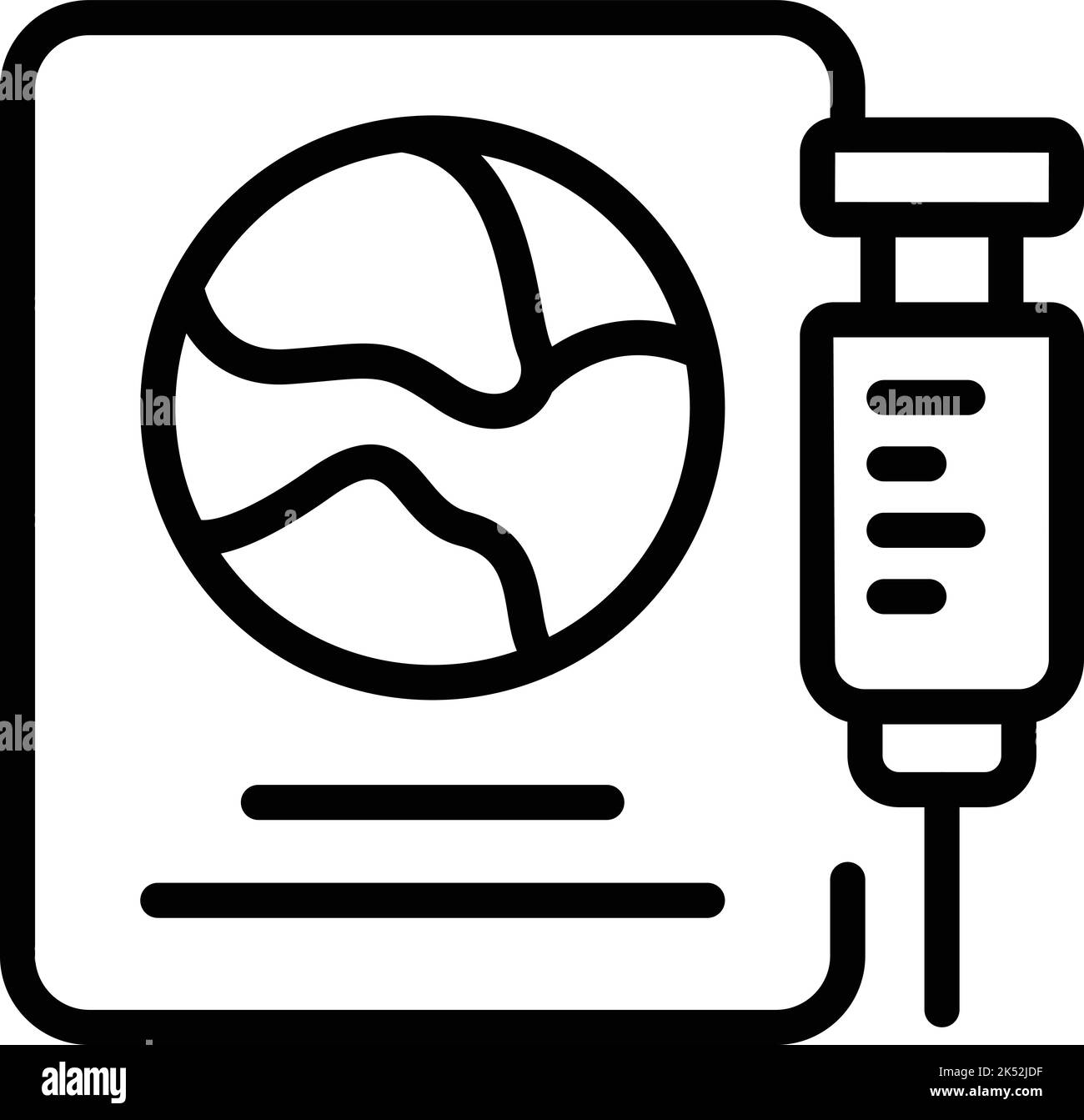 Global pcr result icon outline vector. Test health. Negative test Stock ...