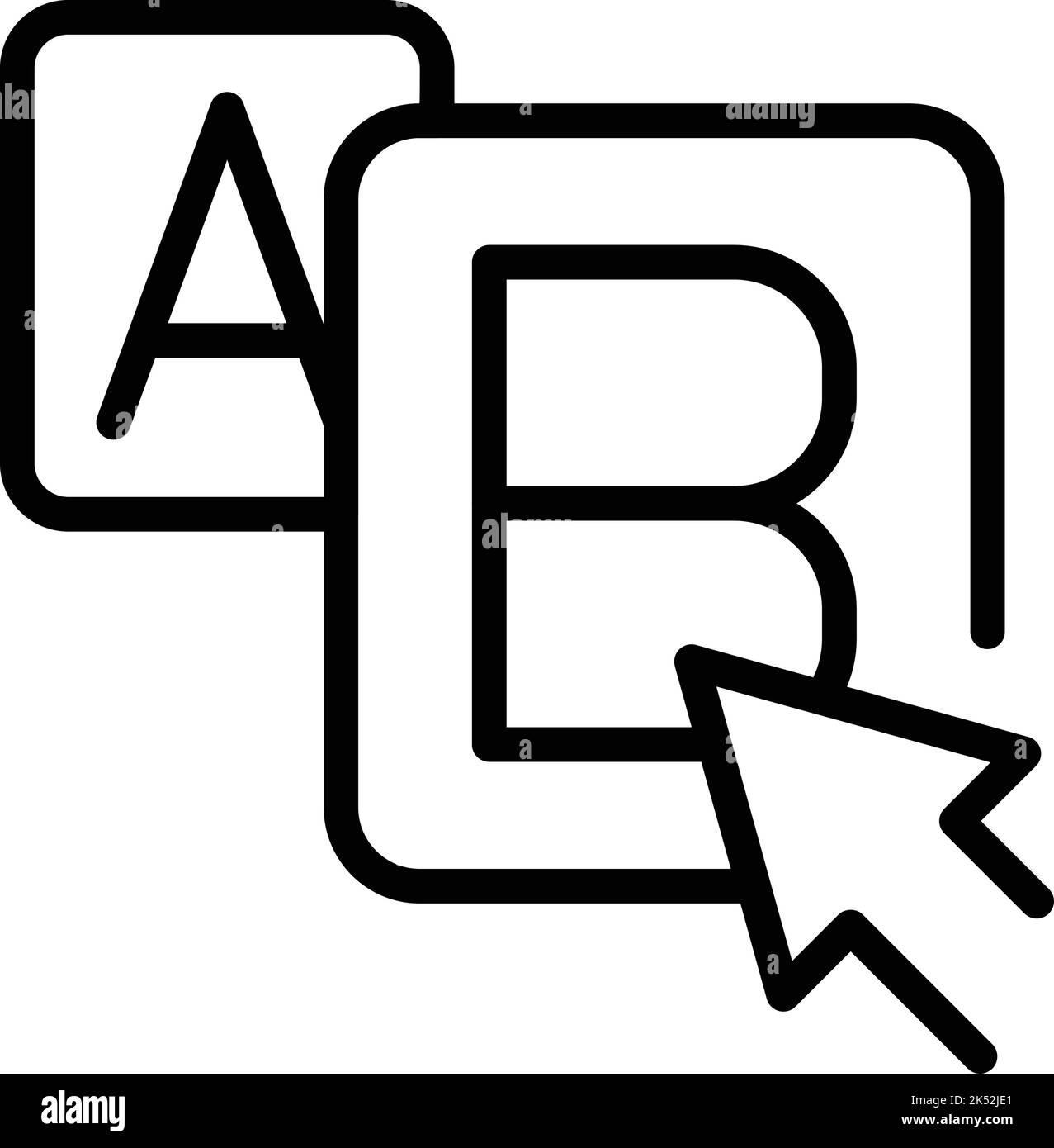 Ask click quiz icon outline vector. Exam question. Poster show Stock ...