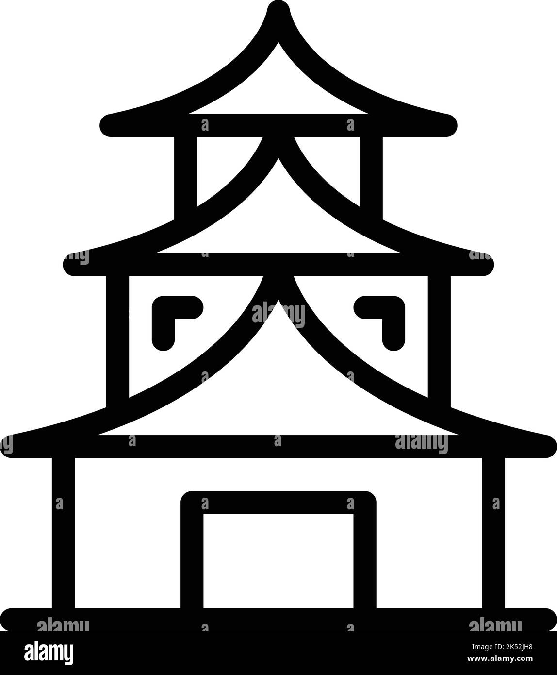 Pagoda temple icon outline vector. Chinese building. Asian house Stock ...
