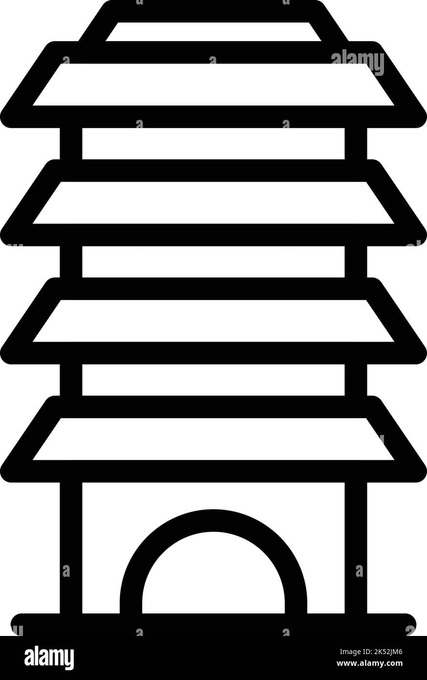 Pagoda building icon outline vector. China house. Japan palace Stock ...