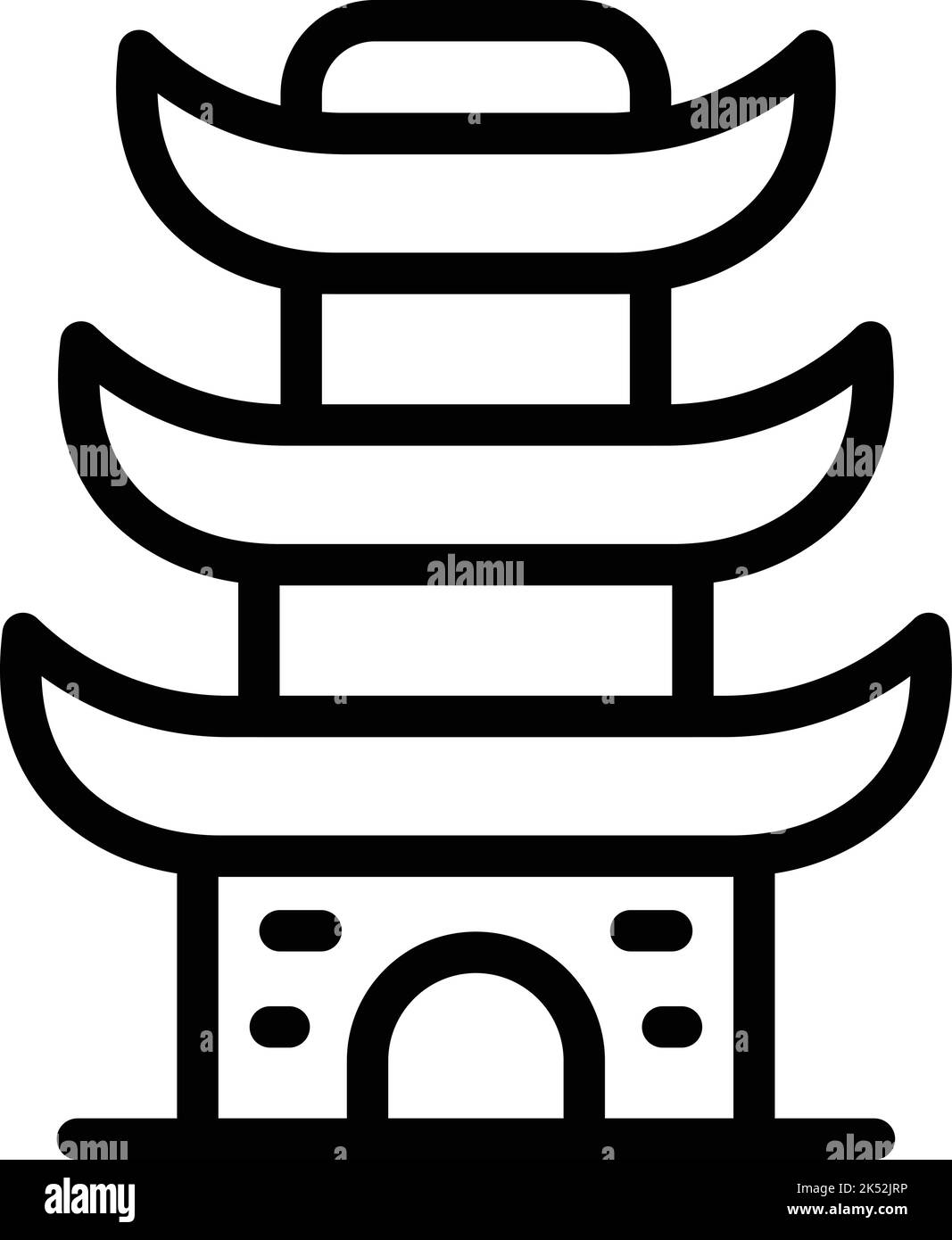 City pagoda icon outline vector. Chinese house. Japan palace Stock ...