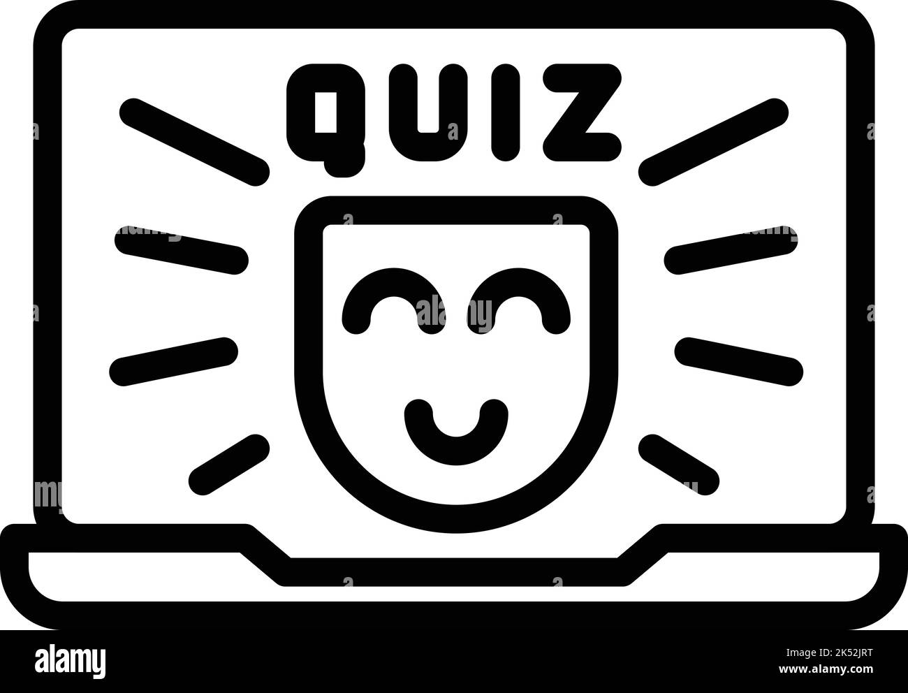 Online quiz icon outline vector. Exam game. Survey time Stock Vector ...