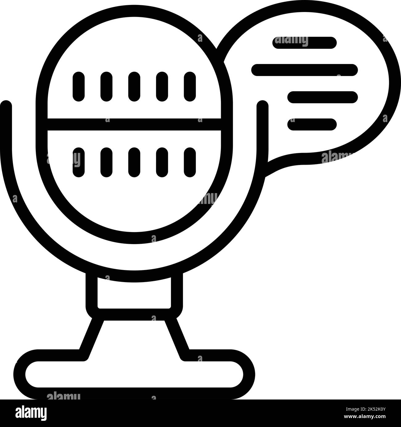 Studio microphone icon outline vector. Work goal. Office consult Stock ...