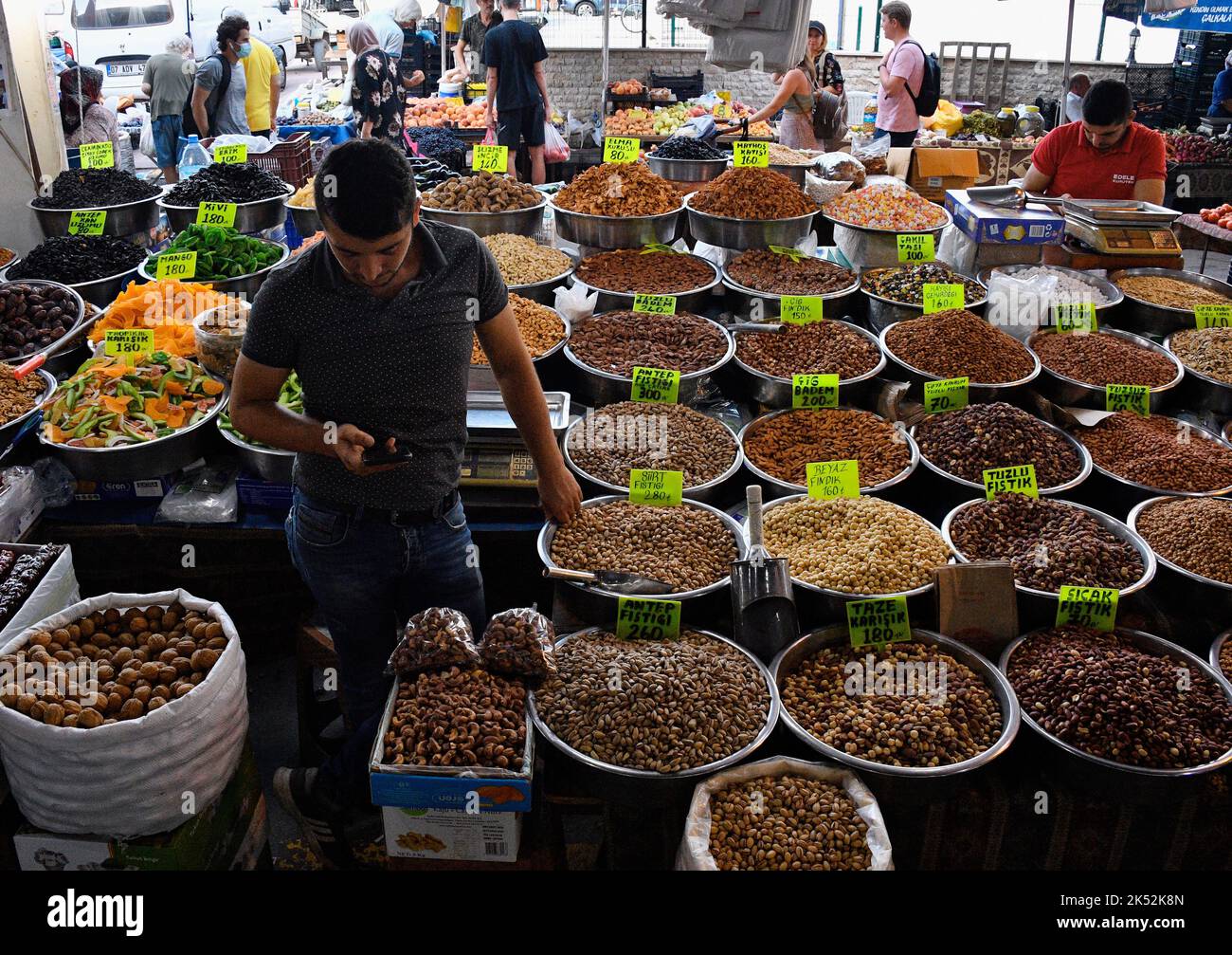 Views of Antalya. Genre photography. Weekly food market "Liman". 04.10. ...