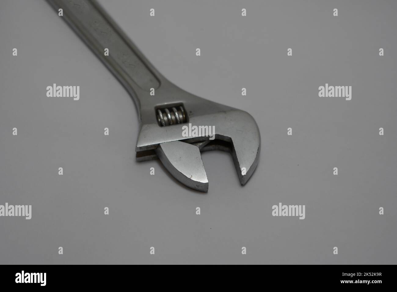 Spanner tool isolated on white background. Old, vintage adjustable ...