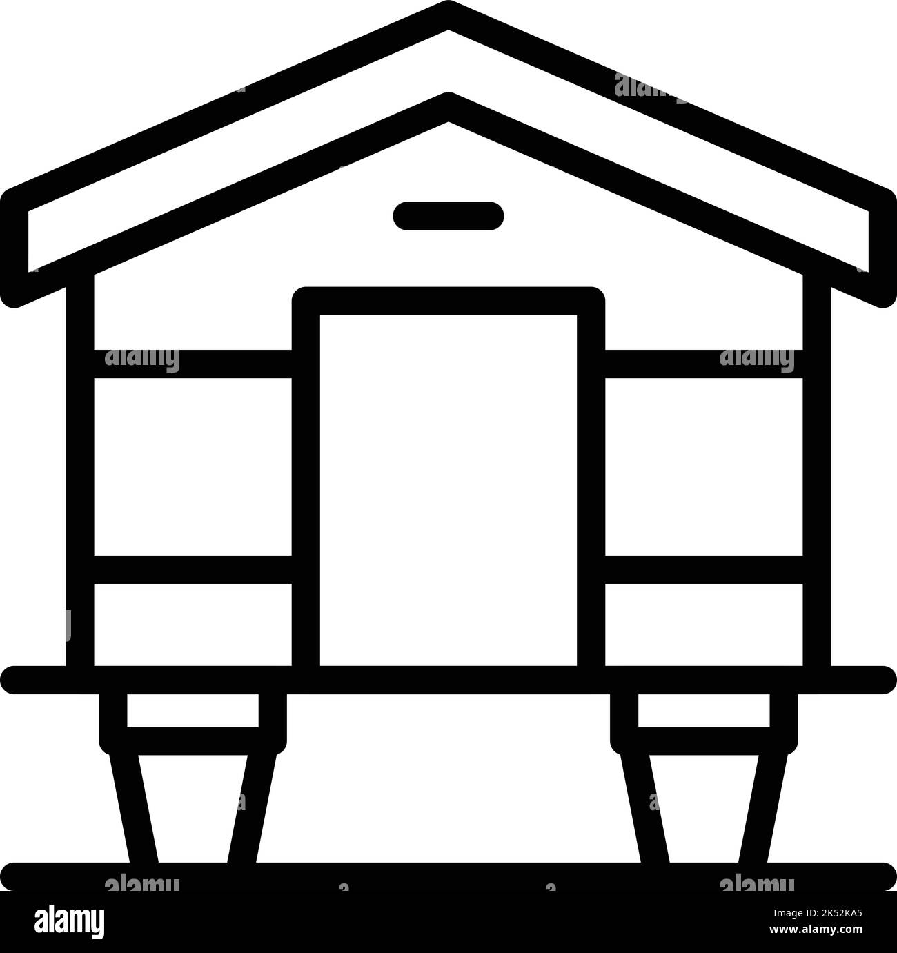 Home bungalow icon outline vector. House cabin. Beach swamp Stock ...
