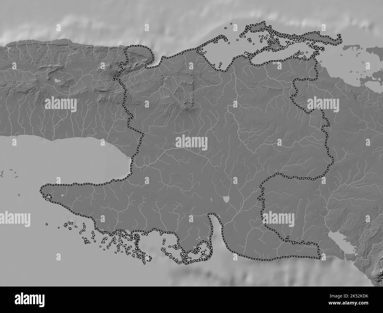 Matanzas, province of Cuba. Bilevel elevation map with lakes and rivers ...