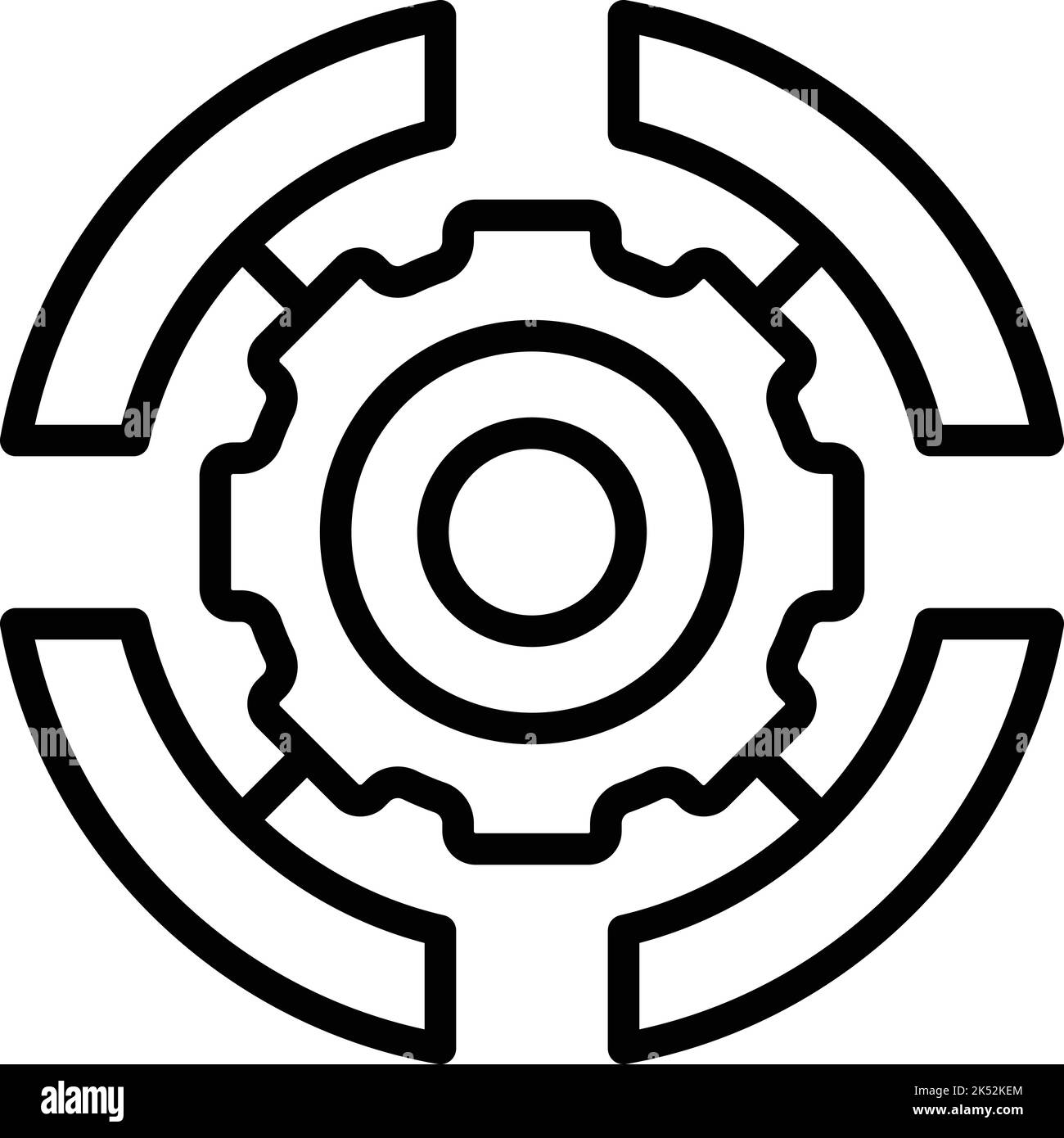 Expert gear icon outline vector. Office cyber. People goal Stock Vector ...