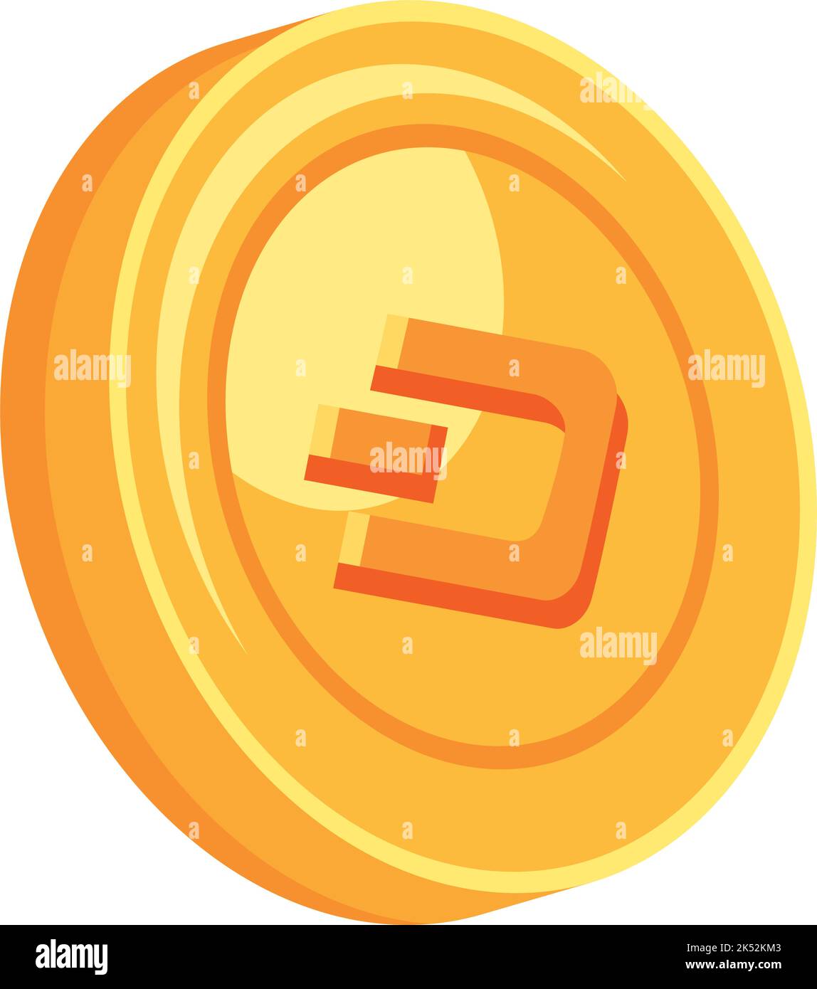 golden dash crypto coin icon Stock Vector Image & Art - Alamy