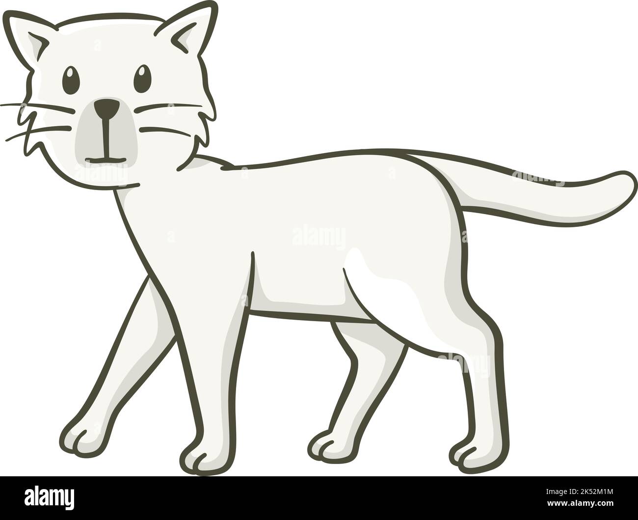 Cute illustration of a little cat looking at us while walking. Vector ...