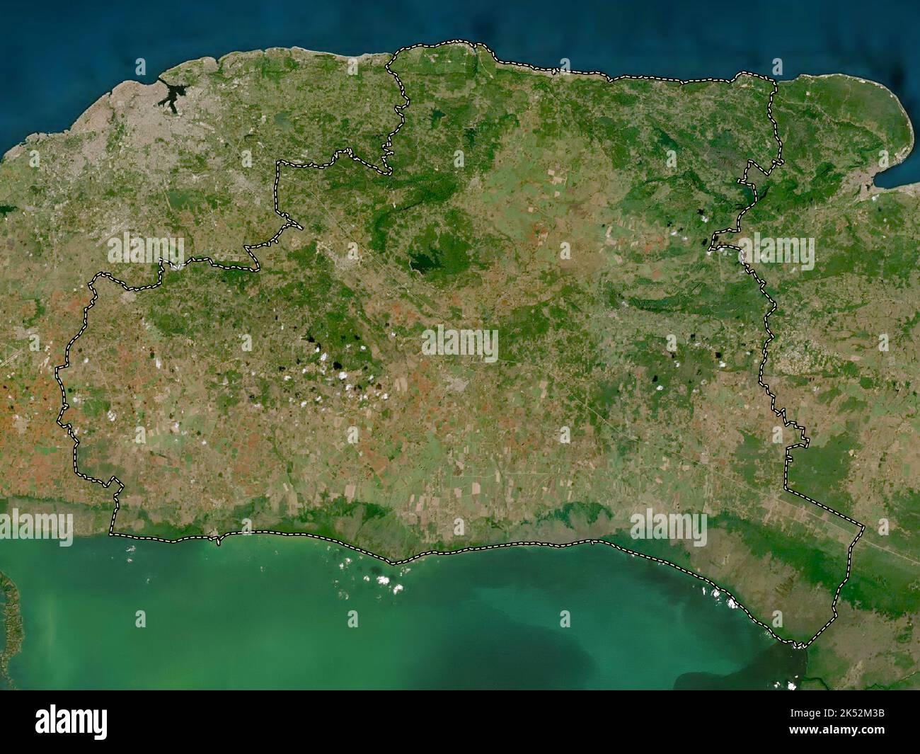 Mayabeque, province of Cuba. Low resolution satellite map Stock Photo ...