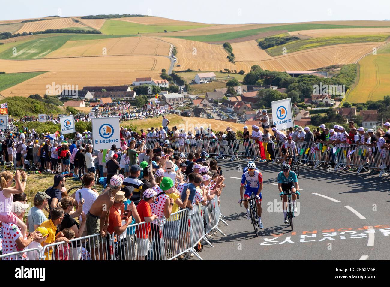 France, Pas de Calais, Cote d'Opale, Escalles, Passage of the Tour de ...