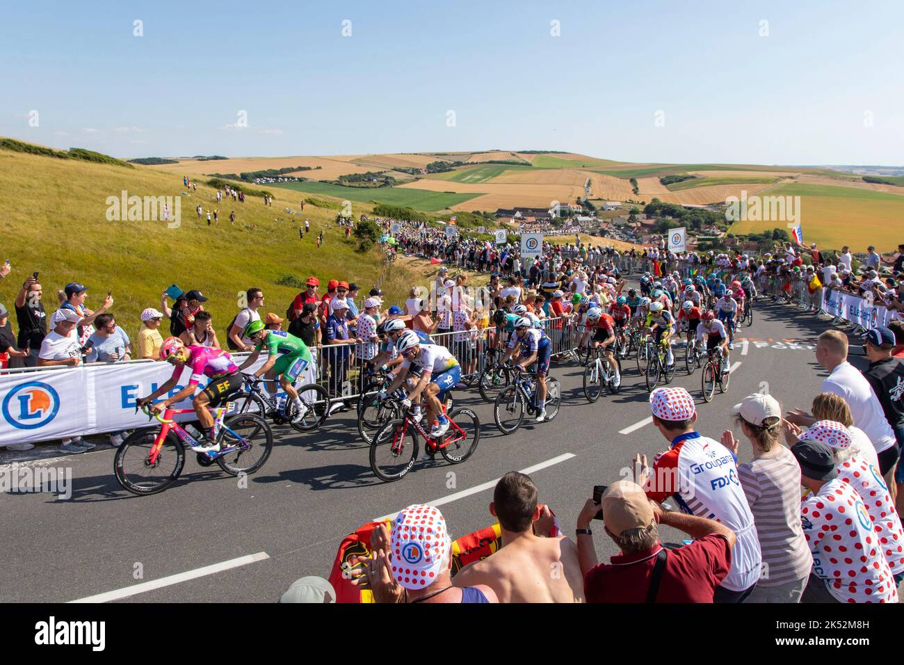 France, Pas de Calais, Cote d'Opale, Escalles, Passage of the Tour de ...