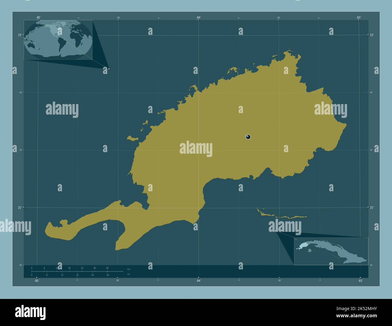 Pinar del Rio, province of Cuba. Solid color shape. Corner auxiliary ...
