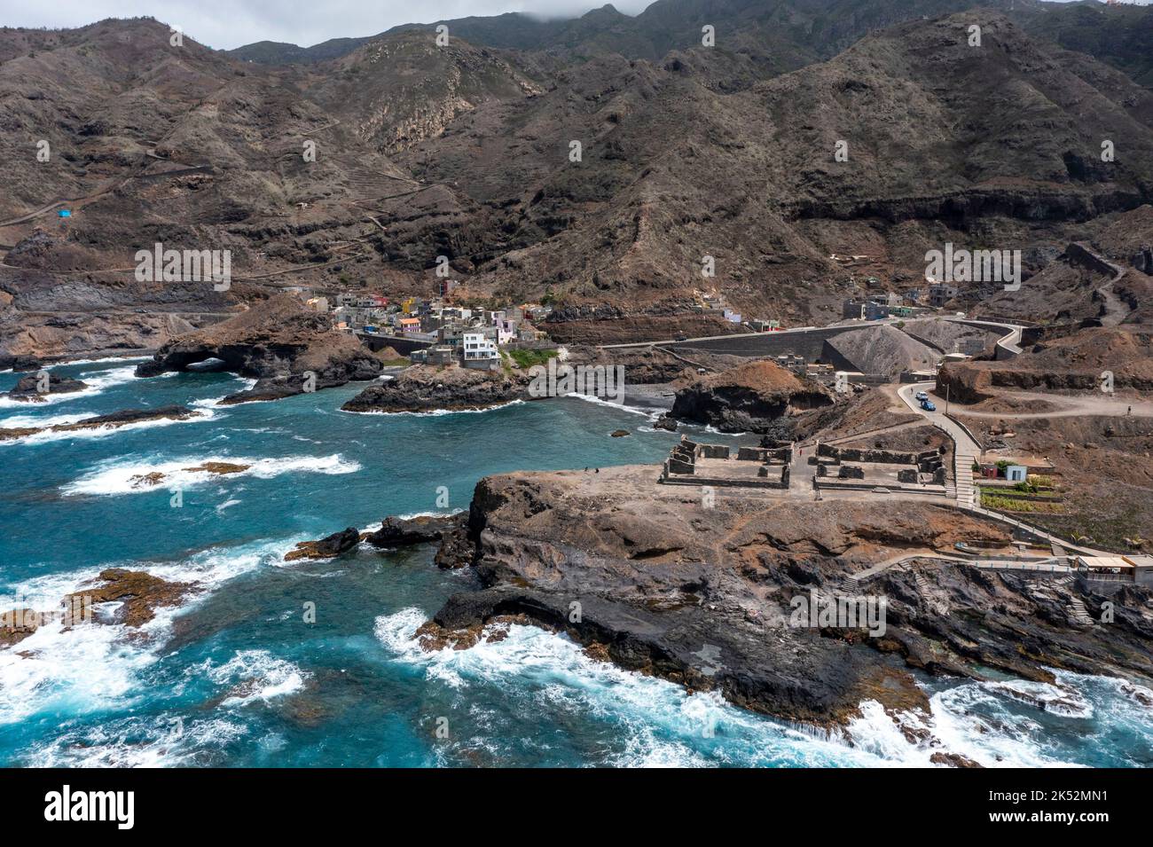 Cape Verde, Santo Antao island, Sinagoga village and the ruins of the ...