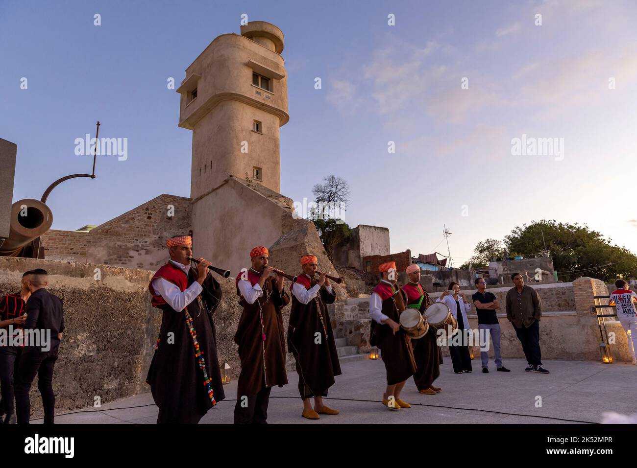 Morocco, Tanger-Tetouan region, Tangier, musiciens in traditional ...