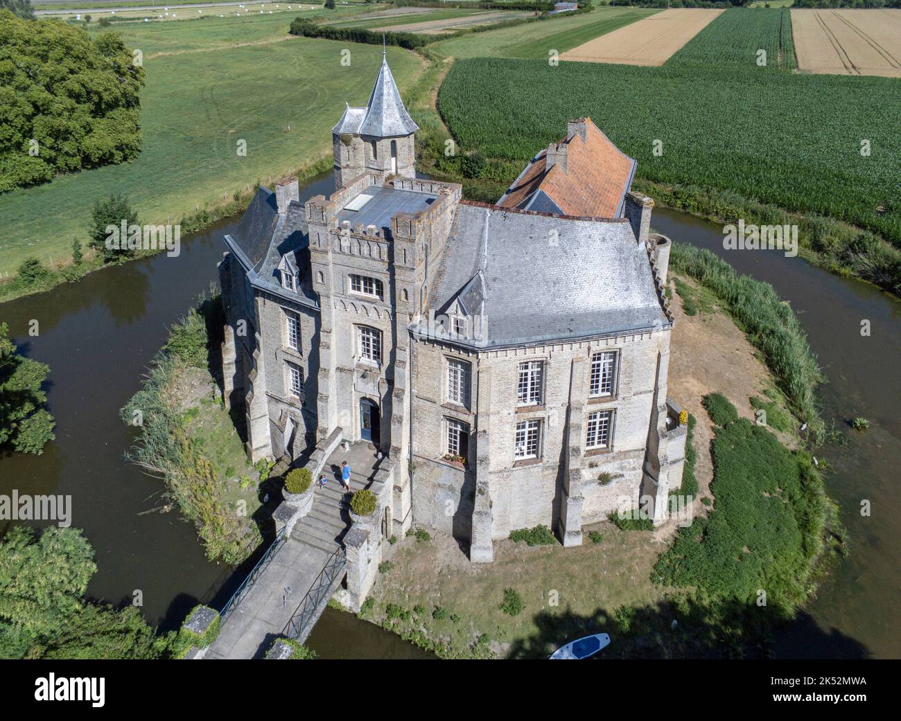 France, Pas de Calais, Tilques, chateau d'Ecou, old fortress in the ...
