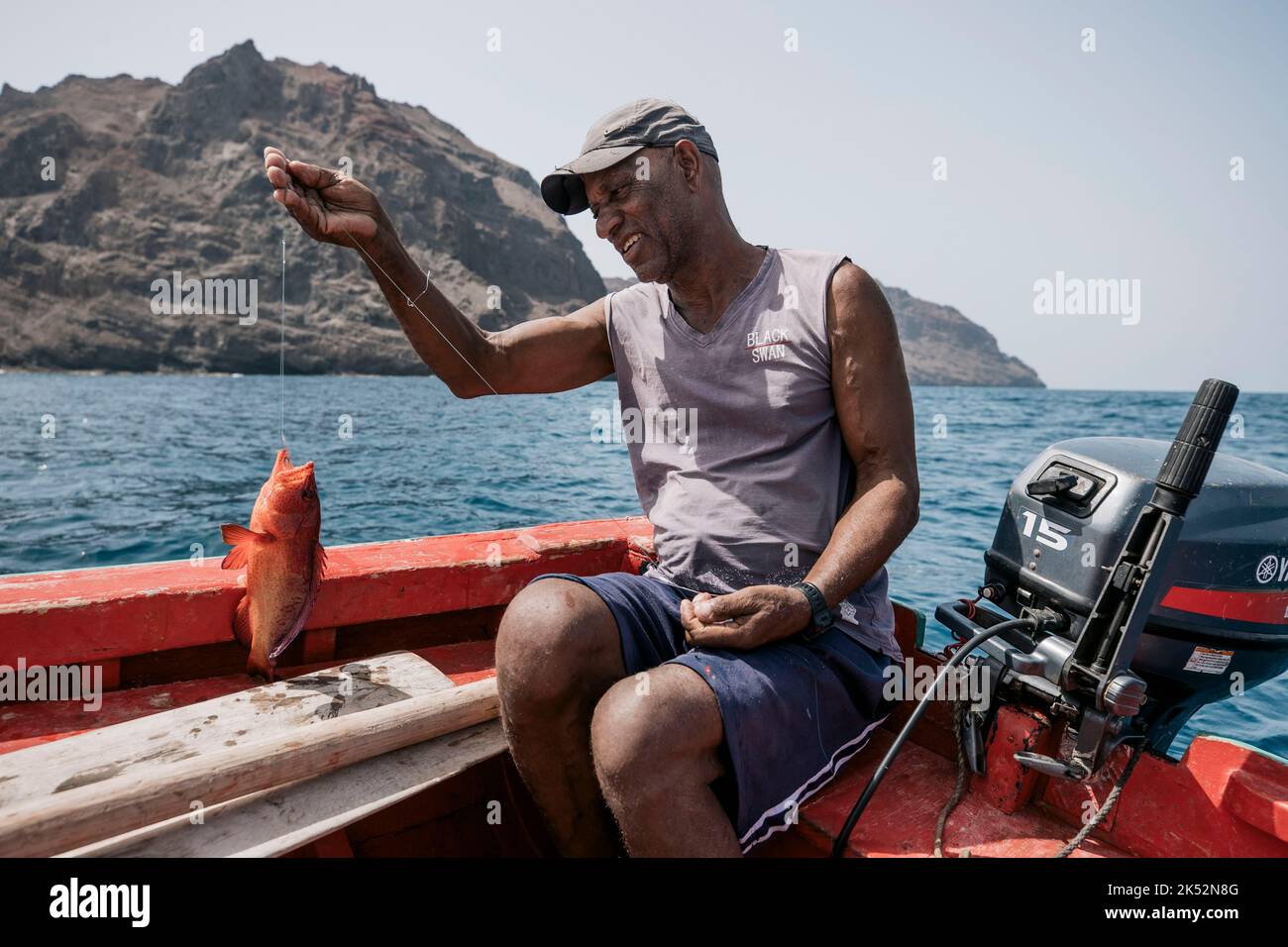 Cape Verde, Island of San Vincente, San Pedro, meeting with fishermen ...