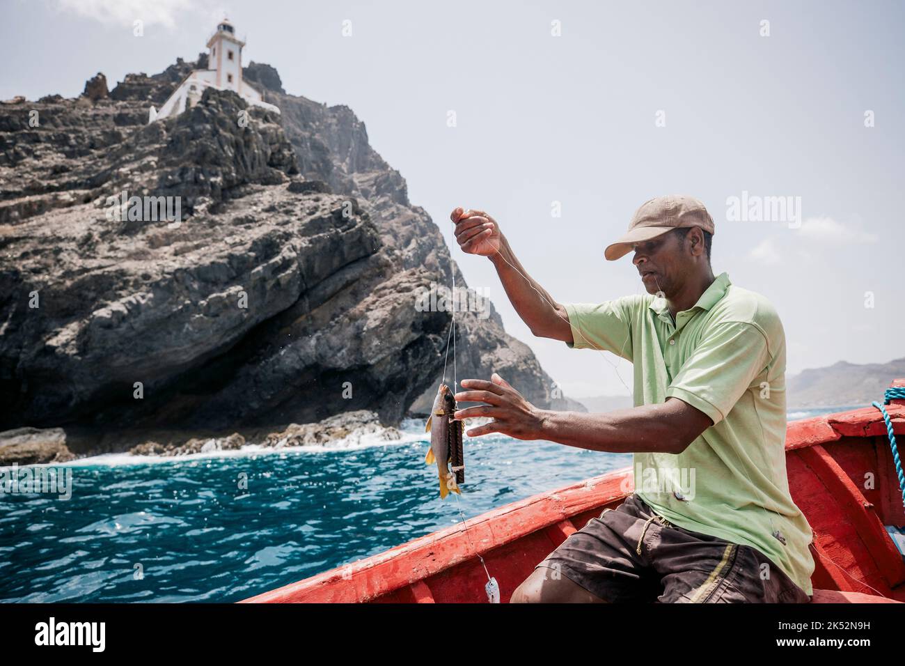 Cape Verde, Island of San Vincente, San Pedro, meeting with fishermen ...
