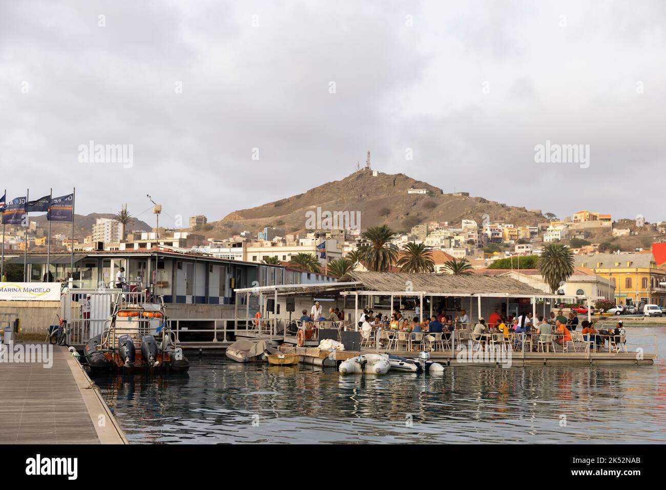 Cape Verde, San Vincente Island, Mindelo, floating bar at the marina ...