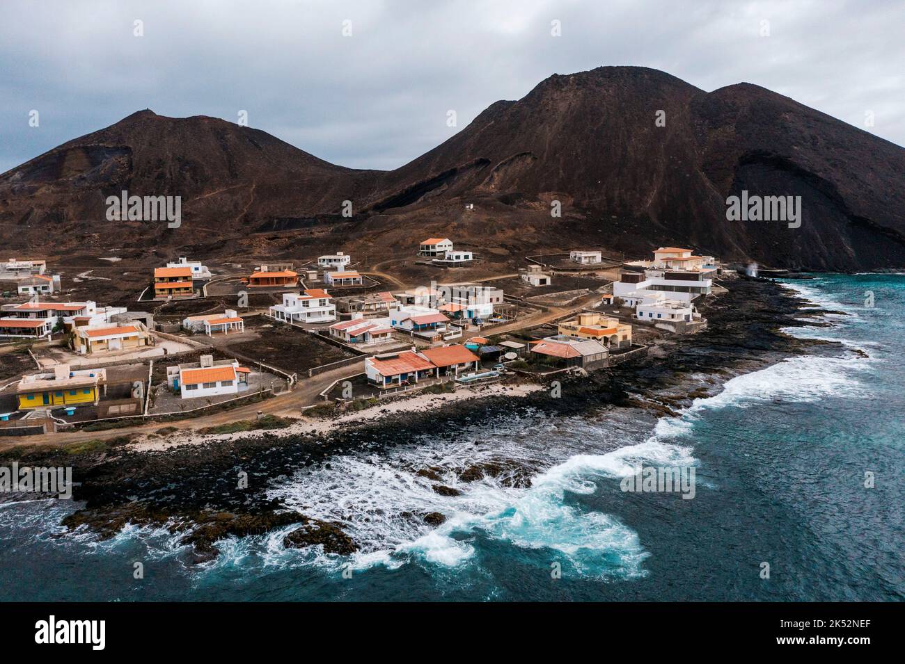 Capo Verde, Sao Vincente island, Calhau village (aerial view Stock ...