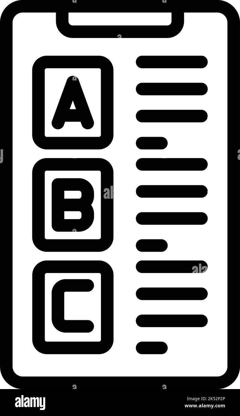 Abc phone quiz icon outline vector. Trivia exam. Show poster Stock ...