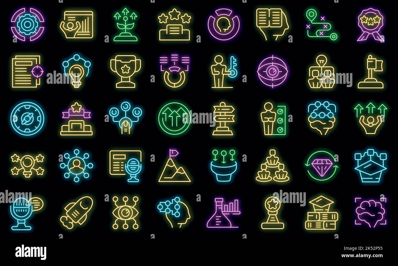 Expert icons set outline vector. Personal talent. Self challenge vector ...