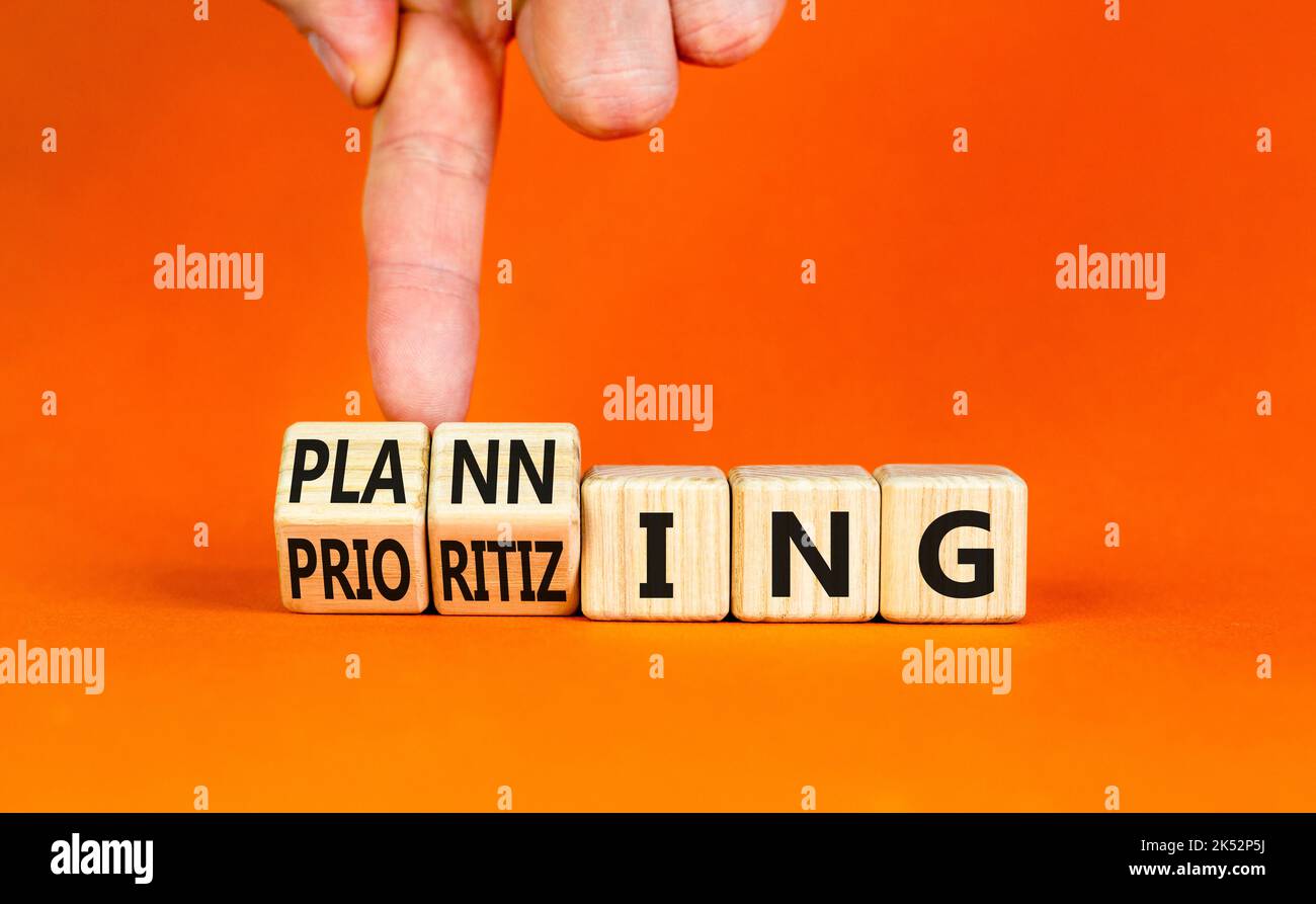 Planning and prioritizing symbol. Concept words Planning and ...