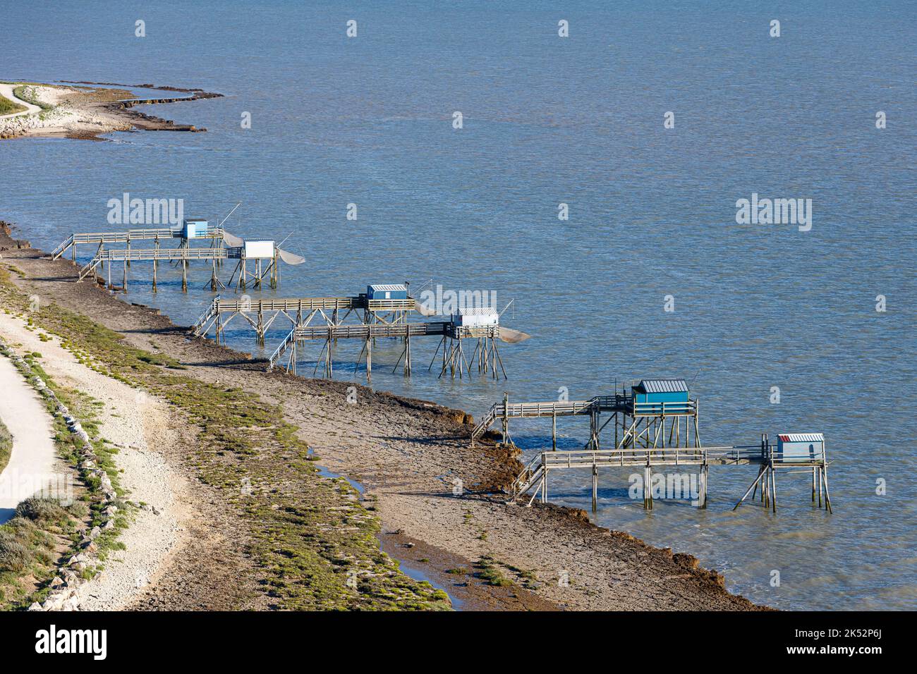 France, Charente Maritime, Madame island, fisheries (aerial view Stock ...
