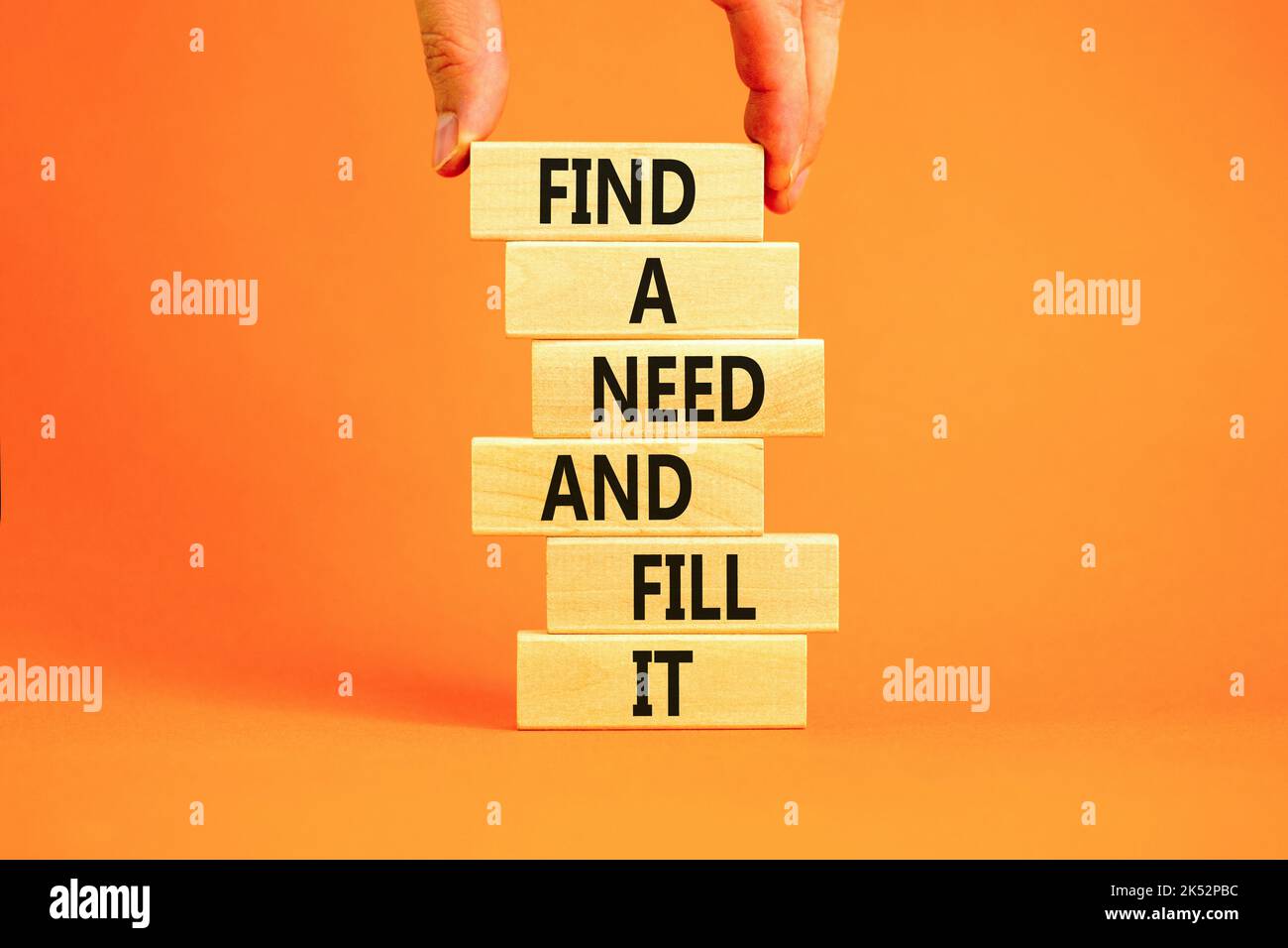 Find a need and fill it symbol. Concept words Find a need and fill it ...