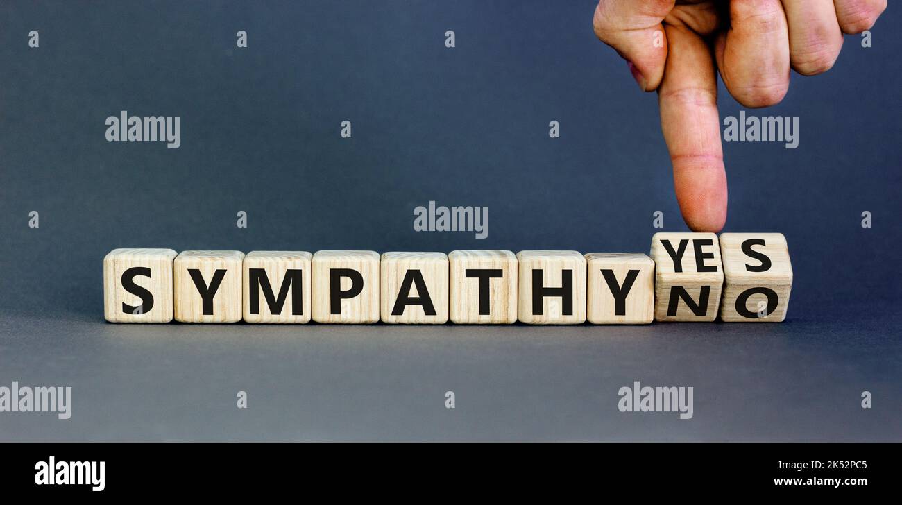 Sympathy yes or no symbol. Concept words Sympathy yes or Sympathy no on ...