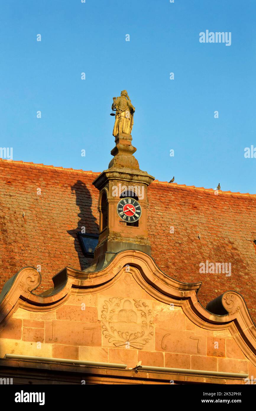 France, Haut Rhin, Alsace wine road, Bergheim, medieval walled ancient ...