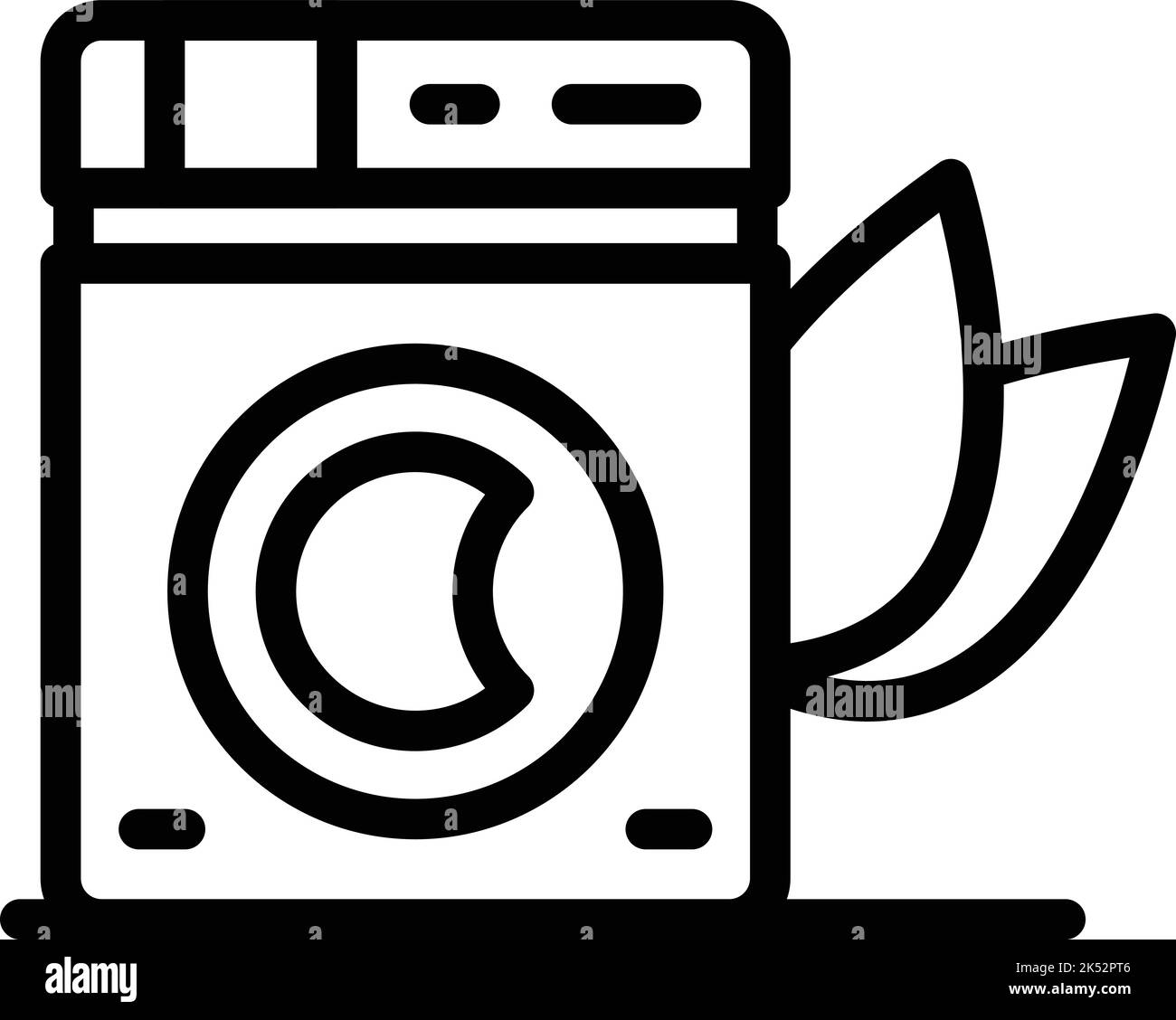 Sustainable wash machine icon outline vector. Recycle clean. Energy ...