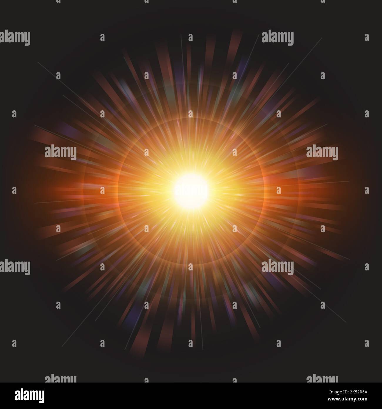 Background with colorful light explosion. Bright shine burst. Vector ...